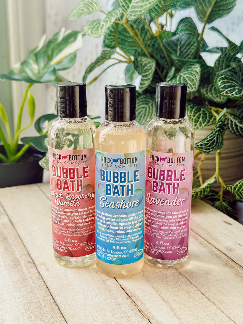 Bubble Bath – Gentle, Sudsy & Fun | Rock Bottom Soap (4 oz)